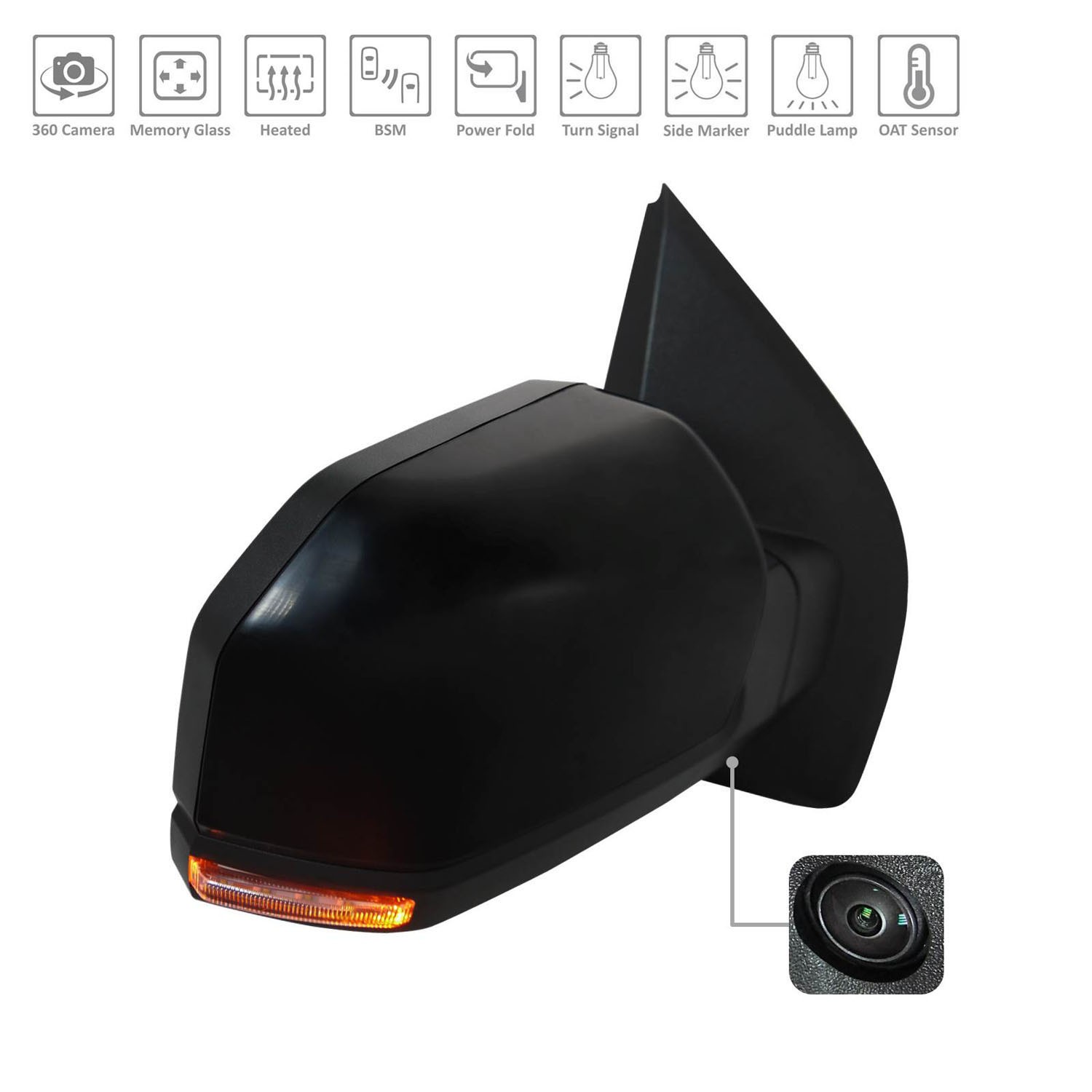 Right Mirror outside rear view RAPTOR; w/Side View Camera; From 2-26-18 ...