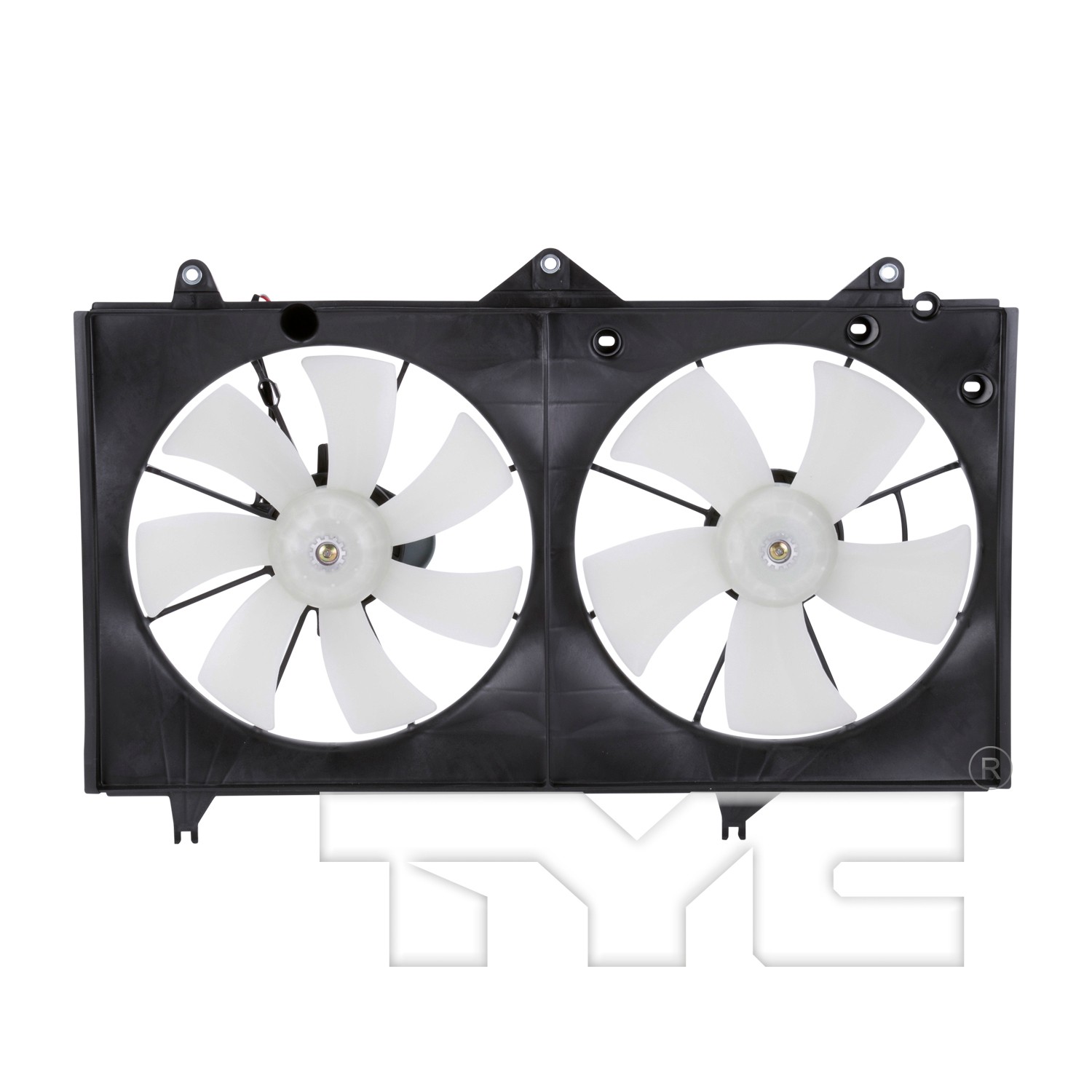 Radiator cooling fan assy includes both motors/blades/shroud; w/4 cyl ...