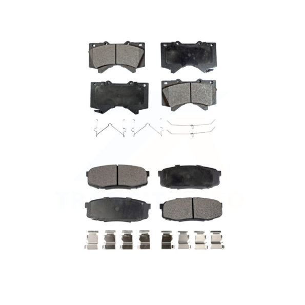 Front Rear Ceramic Brake Pads Kit For Toyota Tundra Sequoia Lexus LX570 ...