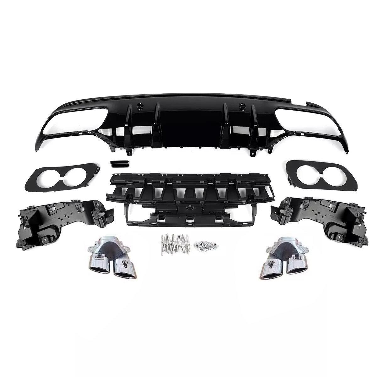 Mercedes-Benz C-Class W205 2015-2021 Rear Diffuser with Exhaust Tips ...